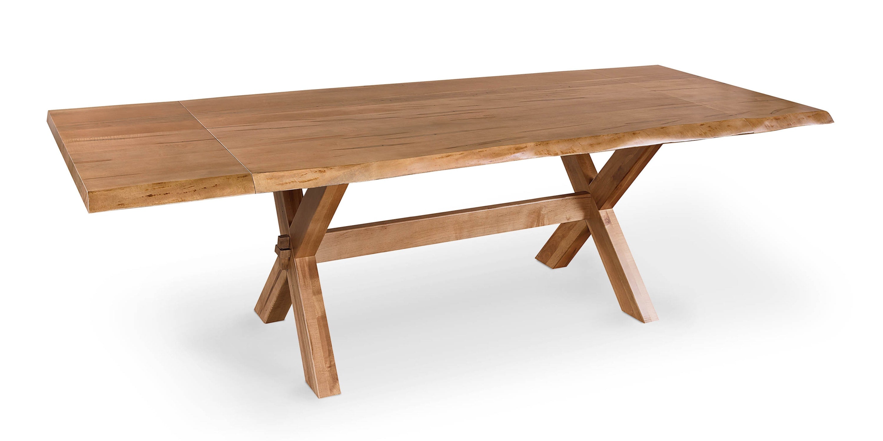 Crossbuck Live Edge Dining Table with Extendable Leaves – Kensington ...