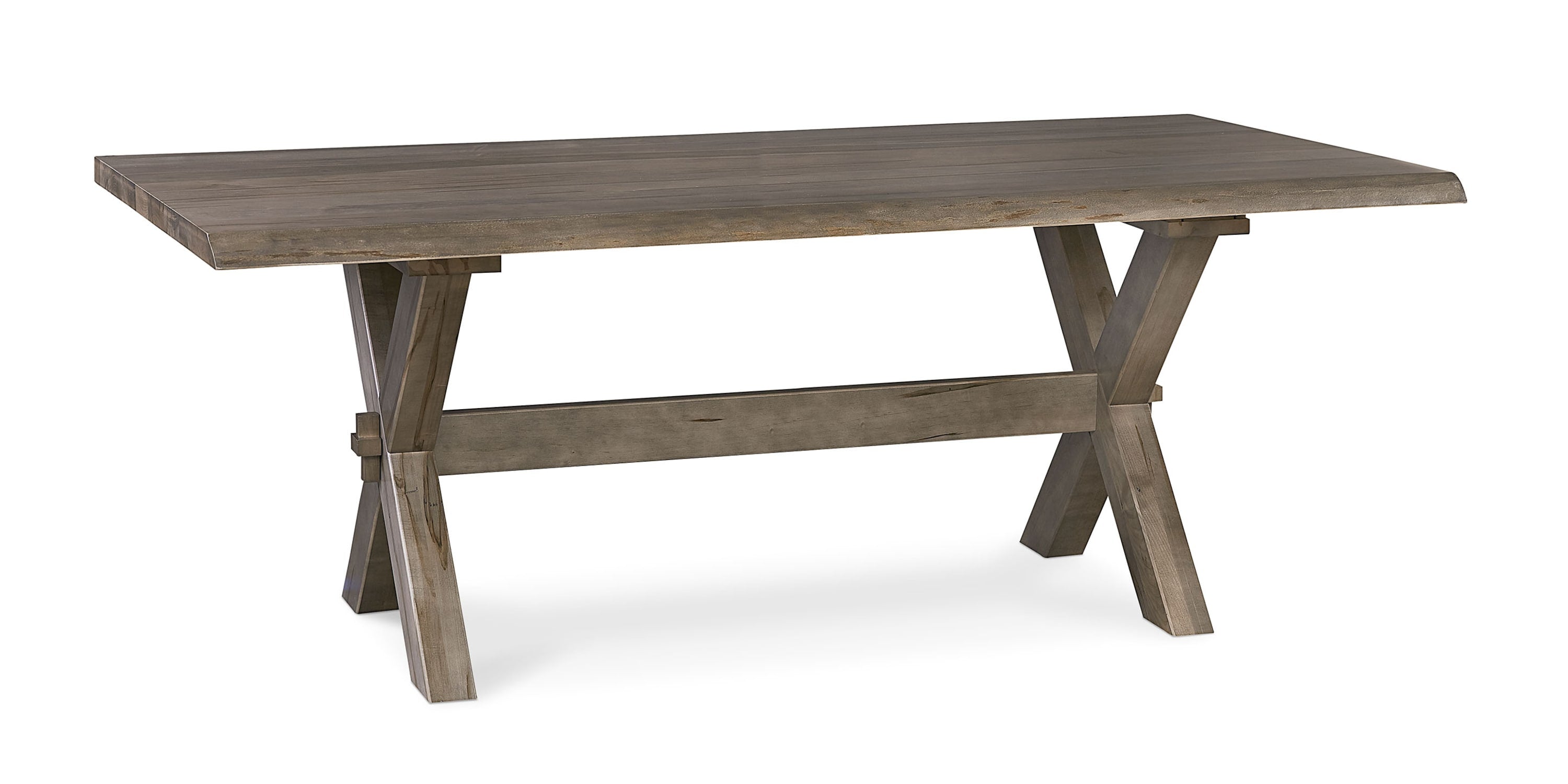 Dining Table - Bassett Crossbuck Live Edge Rectangle Wood